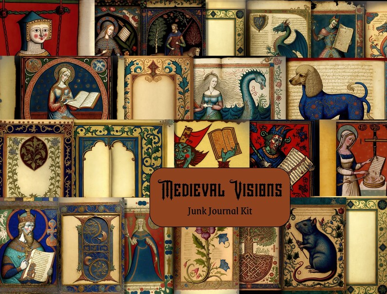 Medieval Visions Junk Journal Kit 20 Printable Codex Junk - Etsy