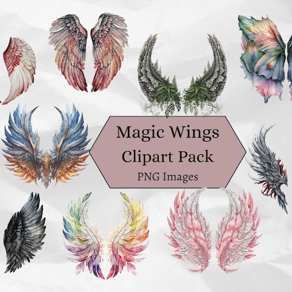 Magic Wings Clipart - Etsy
