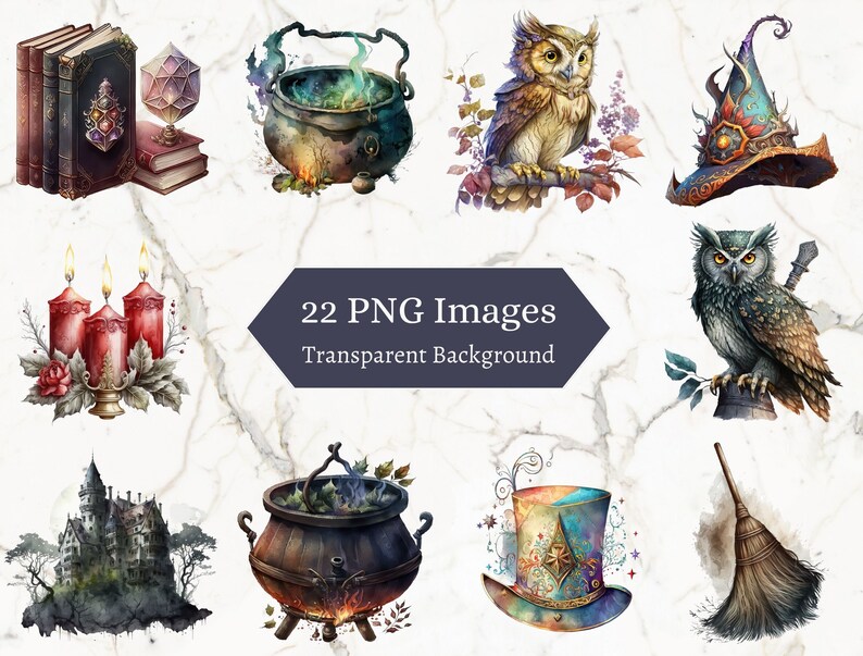 Magic Items Watercolor Clipart Bundle 22 Digital PNG Magic - Etsy