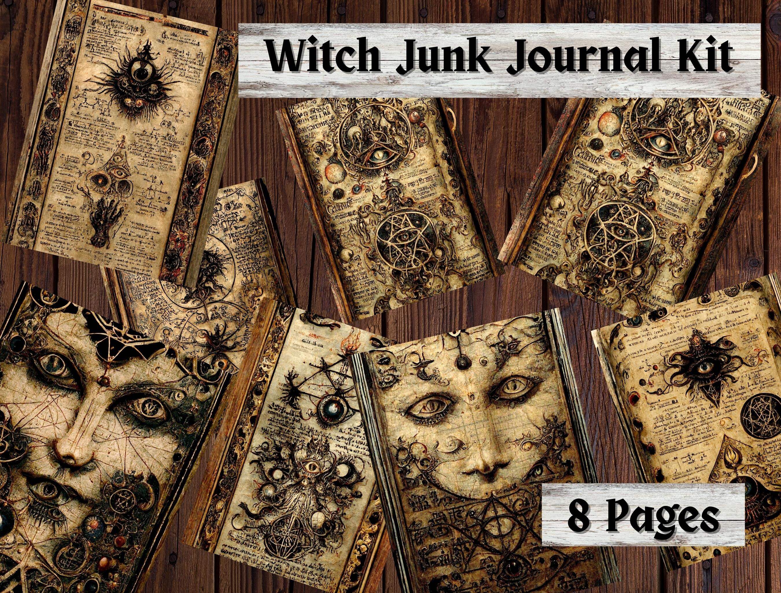 Grimoire Journal Goth Junk Journal Kit 8 Digital Grimoire - Etsy