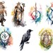 Wild Viking Watercolor Clipart Bundle, 21 PNG Images Digital Printable ...