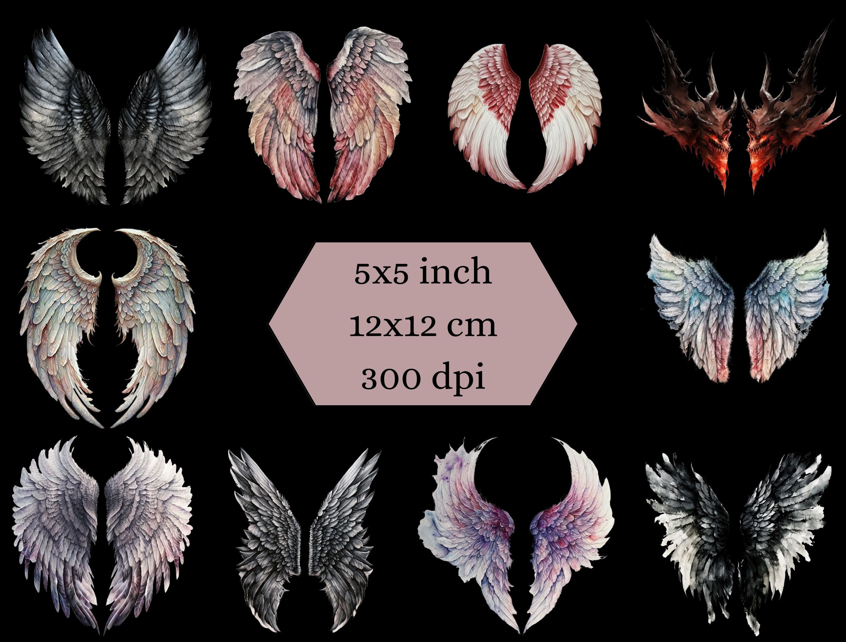 Magic Wings Clipart Bundle 23 PNG Images Wings Angel & Demon - Etsy