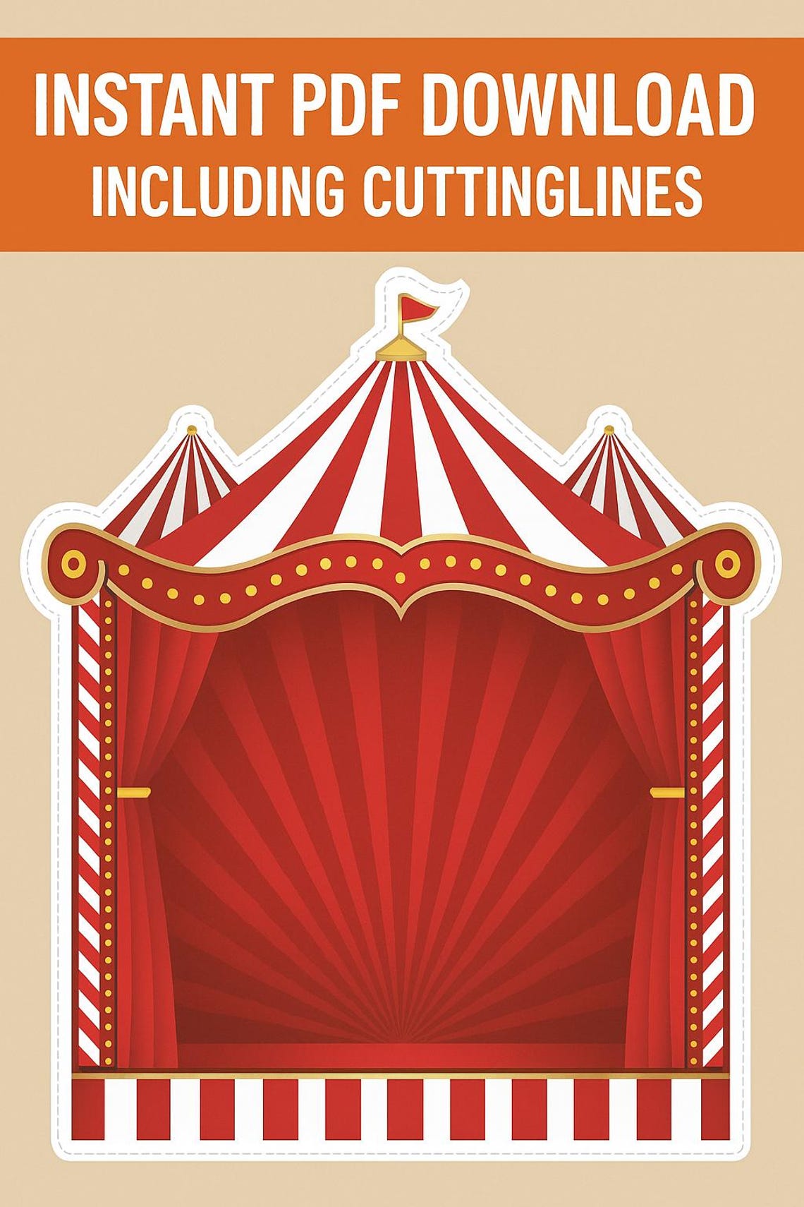 Circus Tent Cut Out, Circus Tent Party, Circus Decor, Kids Birthday ...