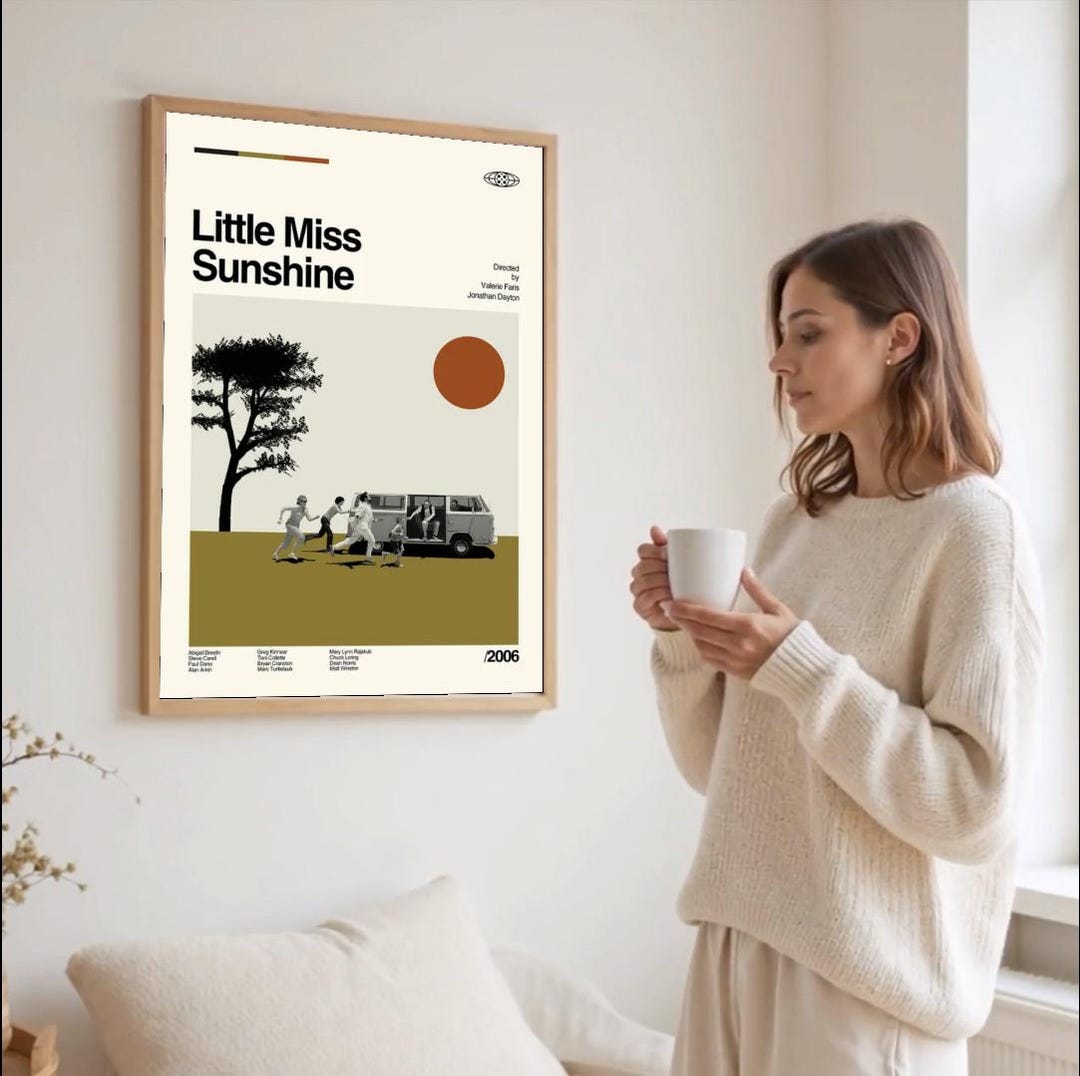 Vintage Little Miss Sunshine Poster Retro Movie Print Minimalist Wall ...