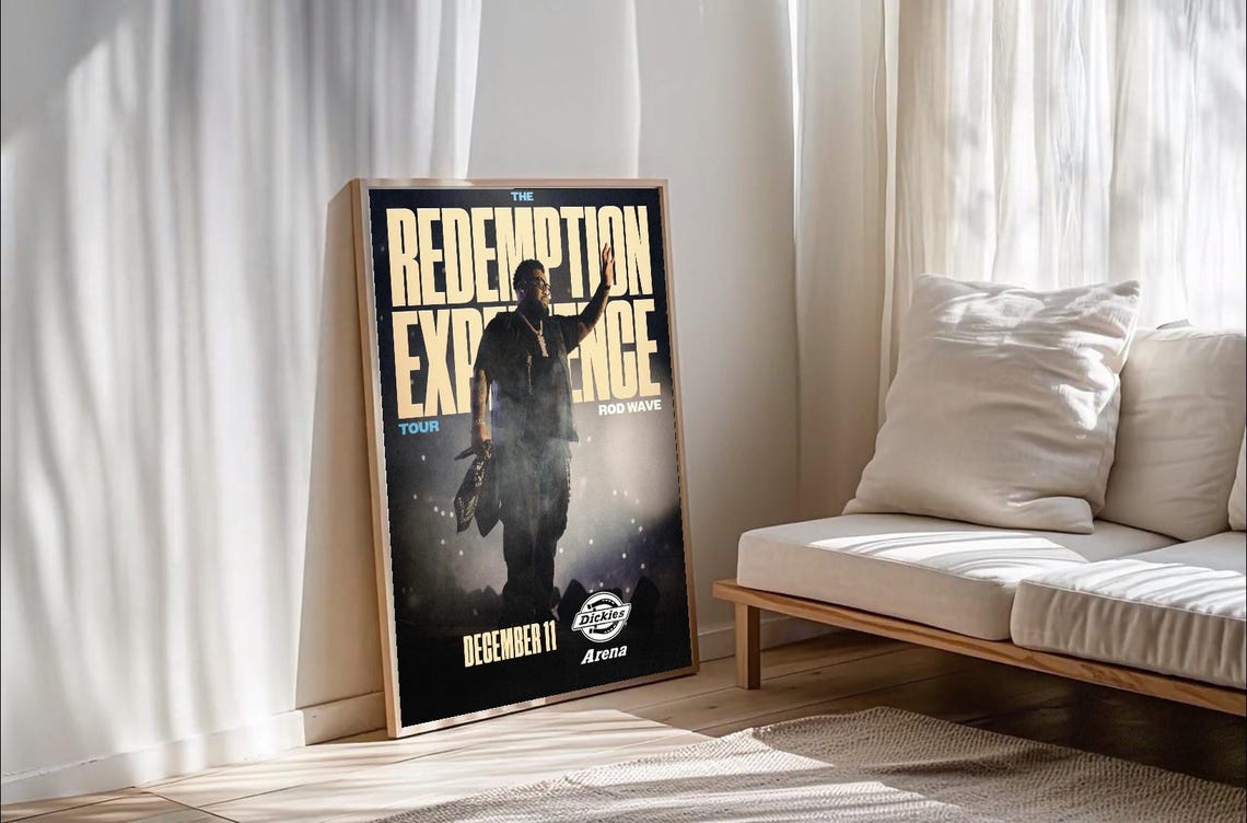 Rod Wave the Redemption Experience Tour Poster Dickies Arena Concert ...