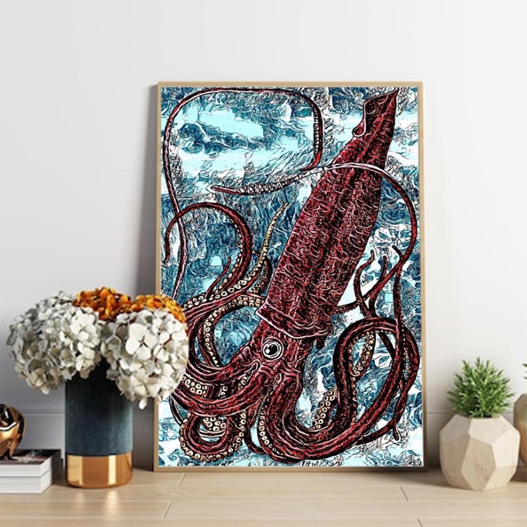Giant Squid Poster - Etsy