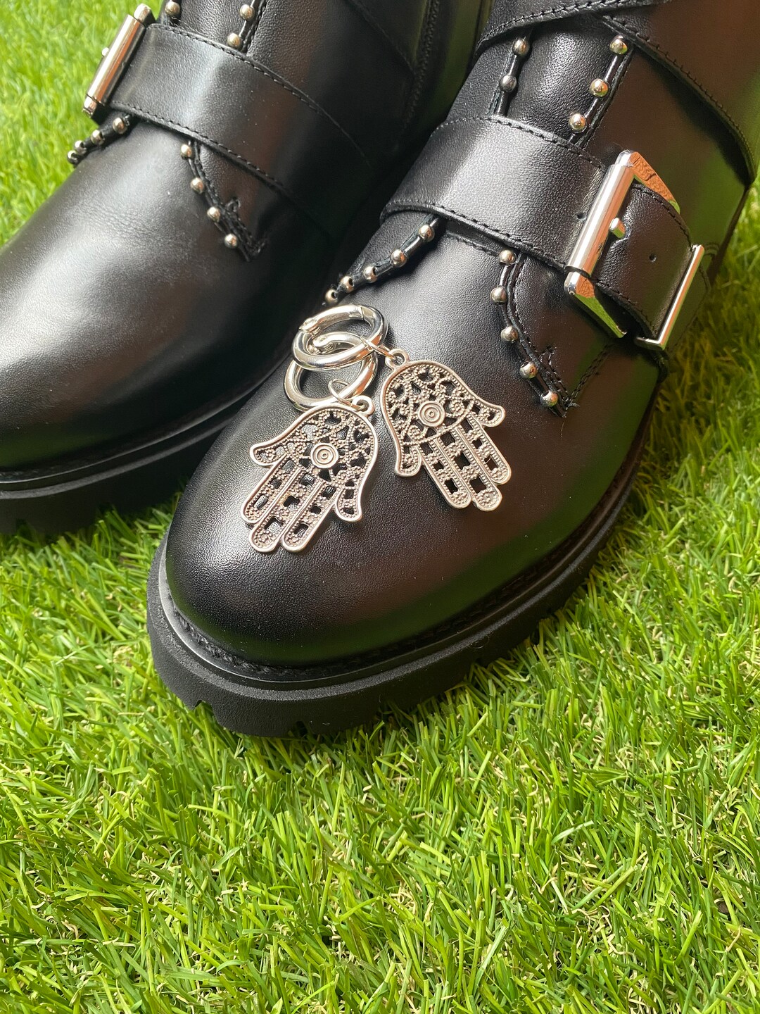 Hamsa Hand Silver Boot Charm, Hand of Fatima Boot Lace Charms ...