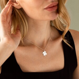 925 Silver Clover Necklace, 14K Gold Leaf Necklace | Four Leaf Clover Necklace, Gold Clover ...