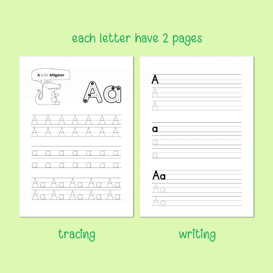 Printable Alphabet Tracing Worksheets, Handwriting Practice Sheets ...