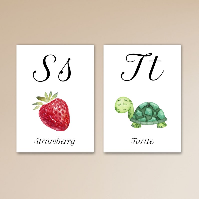 Cursive Alphabet Posters, Classroom Decor, Watercolor Alphabet Posters ...