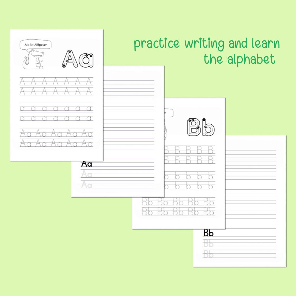 Printable Alphabet Tracing Worksheets, Handwriting Practice Sheets ...