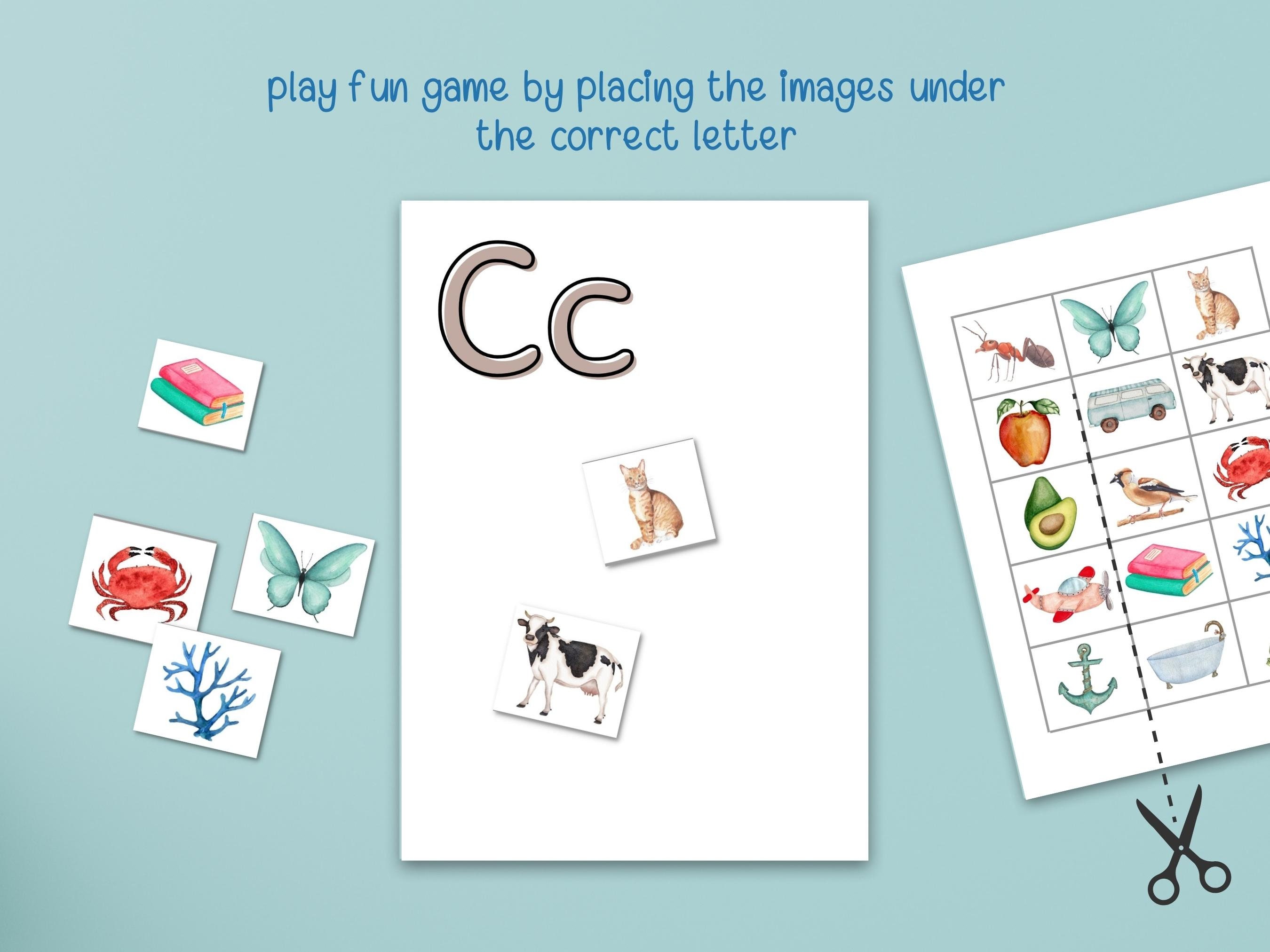 Letter Picture Matching Activity, Alphabet Match Puzzle, Alphabet Kids ...