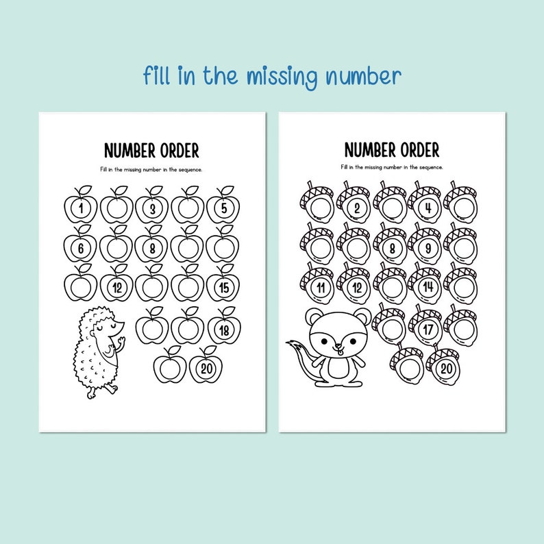 Number Tracing Worksheet 1-20, Printable Handwriting Practice, Number ...