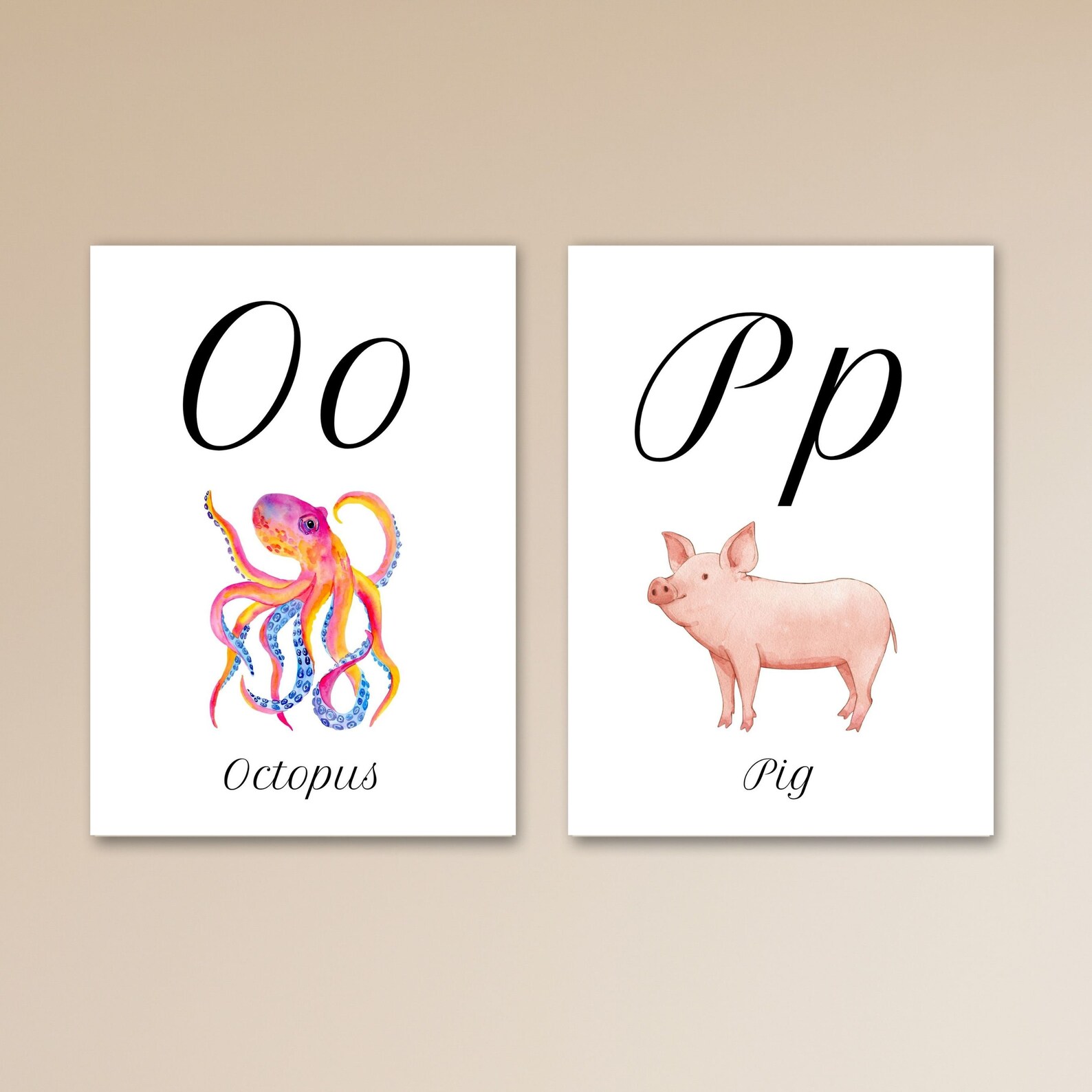 Cursive Alphabet Posters, Classroom Decor, Watercolor Alphabet Posters ...