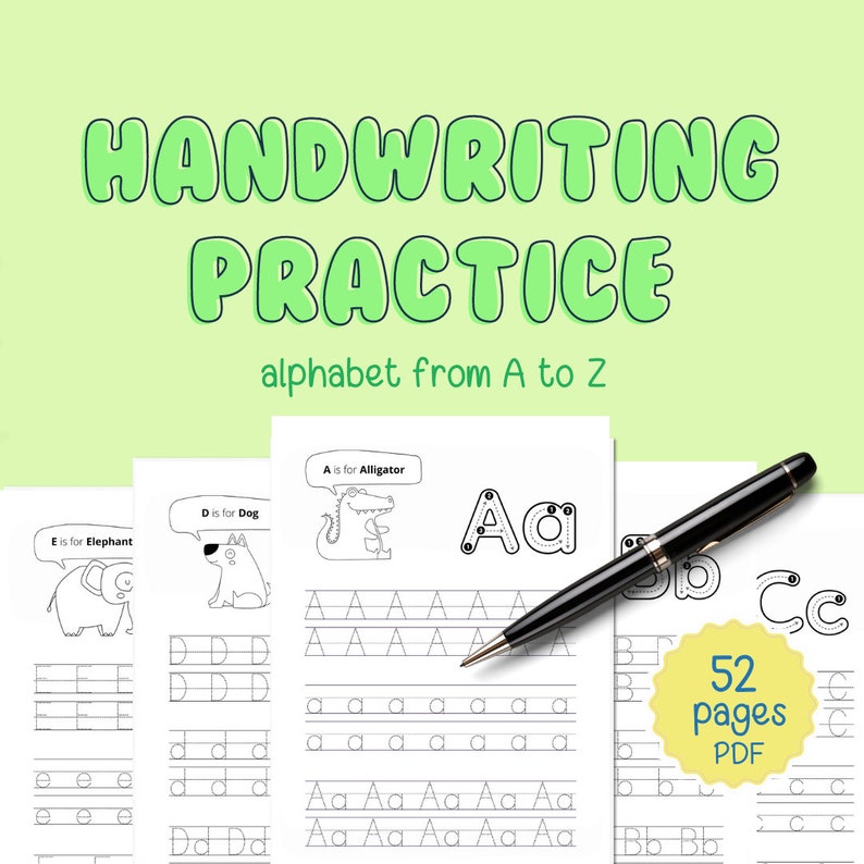 Printable Alphabet Tracing Worksheets, Handwriting Practice Sheets ...
