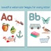 Alphabet Letter Poster Set, Watercolor Alphabet Posters, Classroom ...