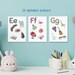 Alphabet Letter Poster Set, Watercolor Alphabet Posters, Classroom ...