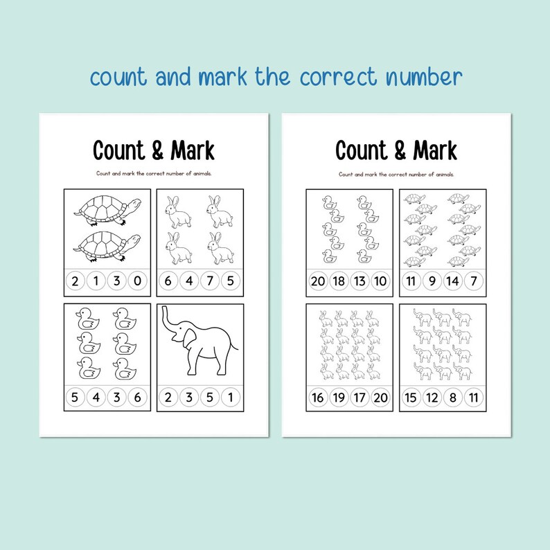 Number Tracing Worksheet 1-20, Printable Handwriting Practice, Number ...