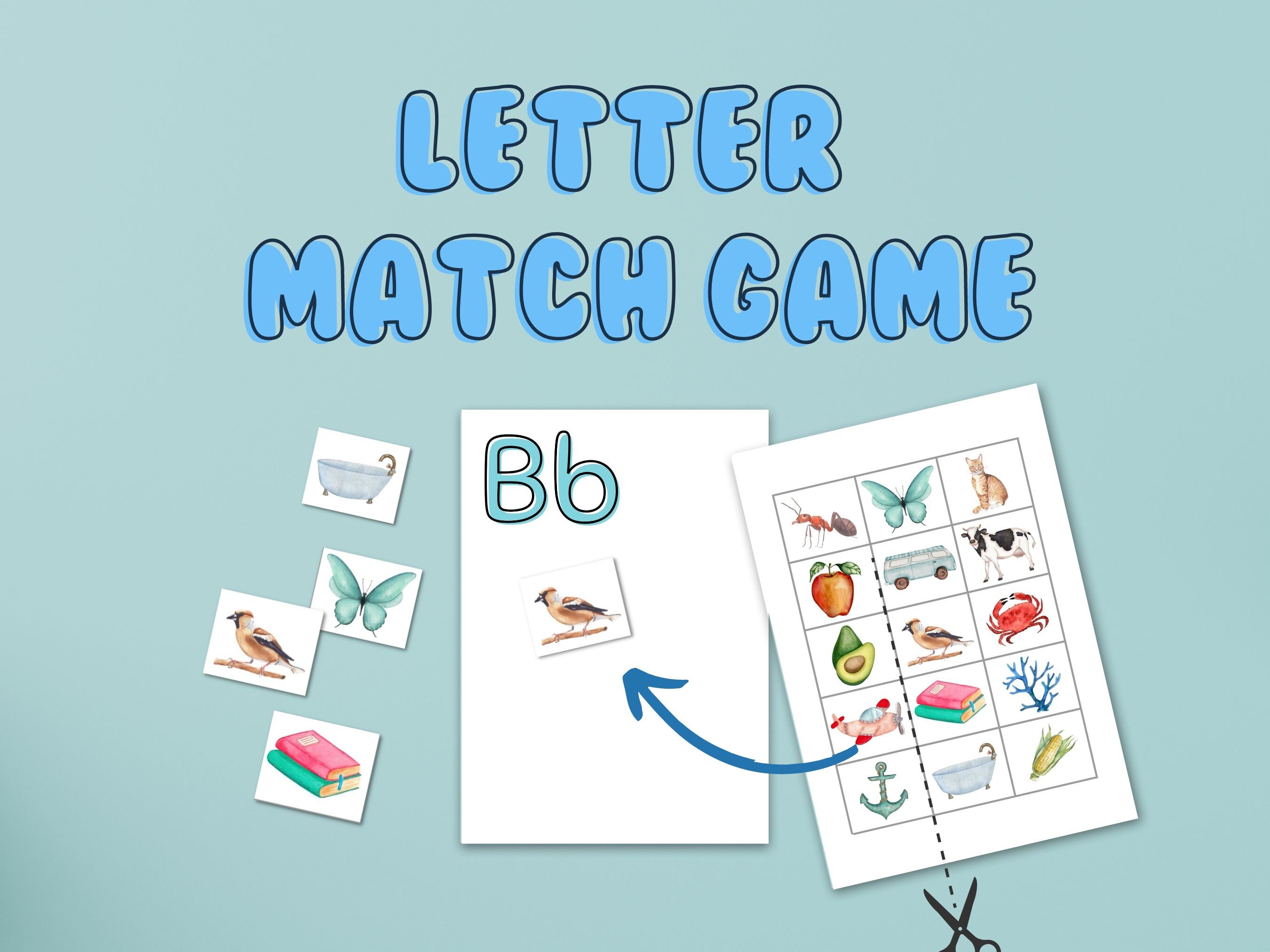 Letter Picture Matching Activity, Alphabet Match Puzzle, Alphabet Kids ...