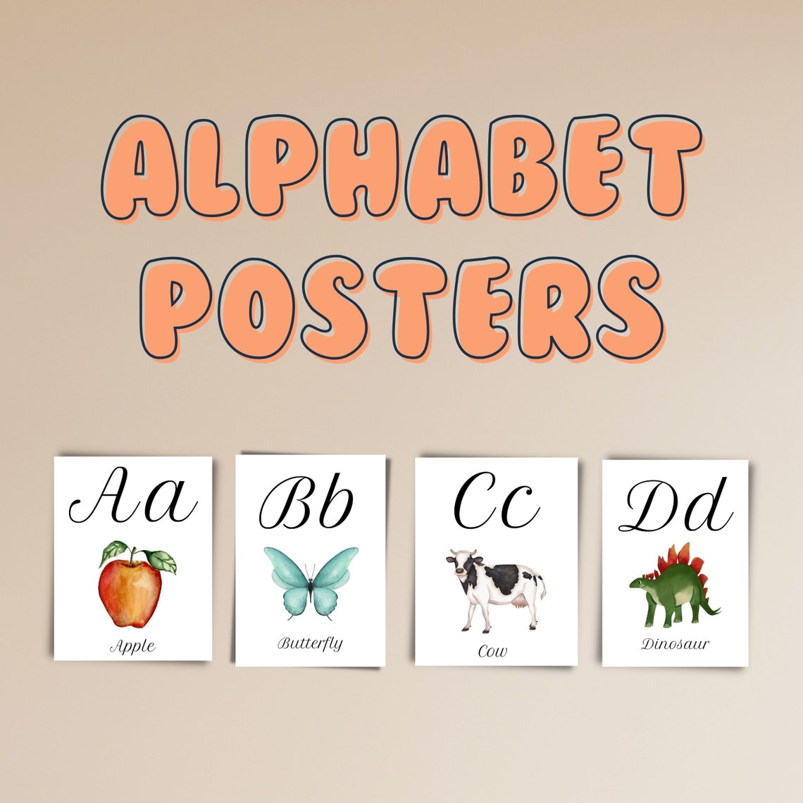 Cursive Alphabet Posters, Classroom Decor, Watercolor Alphabet Posters ...