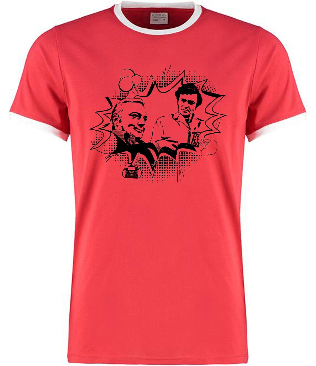 Nostalgia Columbo Comic Villain Ringer Tee Murder by the Book - Etsy