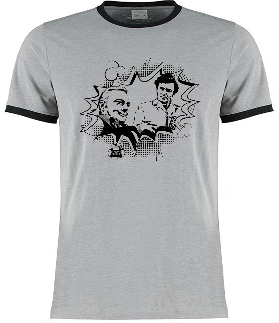Nostalgia Columbo Comic Villain Ringer Tee Murder by the Book - Etsy