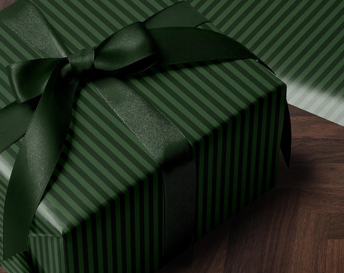 Evergreen Striped Wrapping Paper Holiday Gift Wrap Christmas Party Gift ...