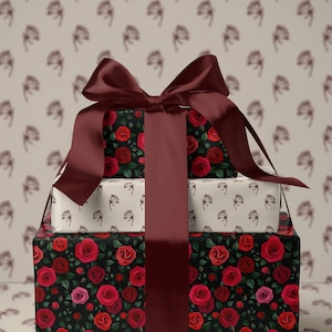 Rose Wrapping Paper Roses Gift Wrap for Special Occasion Wrapping Paper ...