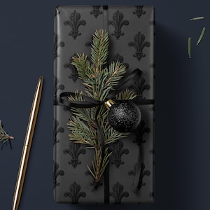 Fleur De Lis Wrapping Paper Birthday Gift Wrap French Design Elegant ...