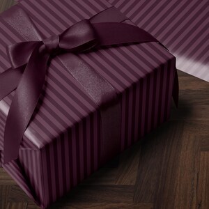 Plum Stripe Wrapping Paper Purple Gift Wrap Christmas Wrapping Paper ...