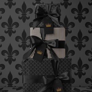Fleur De Lis Wrapping Paper Birthday Gift Wrap French Design Elegant ...