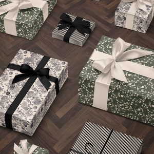 Green Wedding Wrapping Paper Classy Gift Wrap Anniversary Wrapping ...