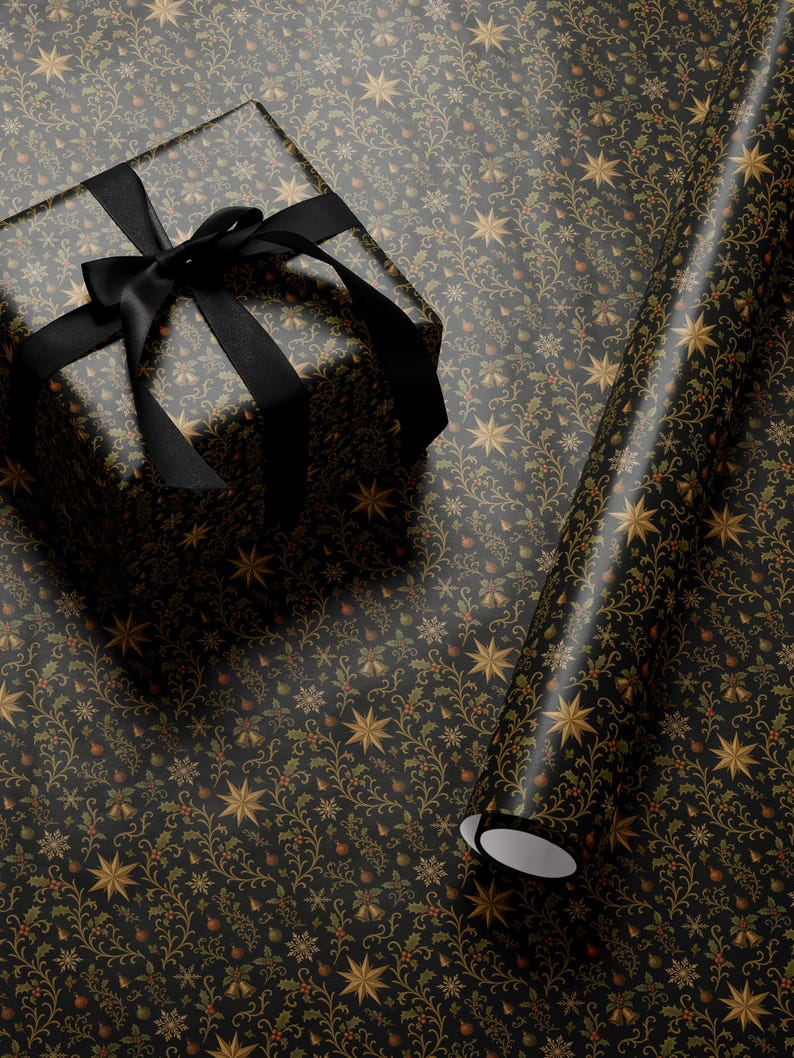 Christmas Gift Wrap Holiday Wrapping Paper Nostalgic Christmas Wrapping ...
