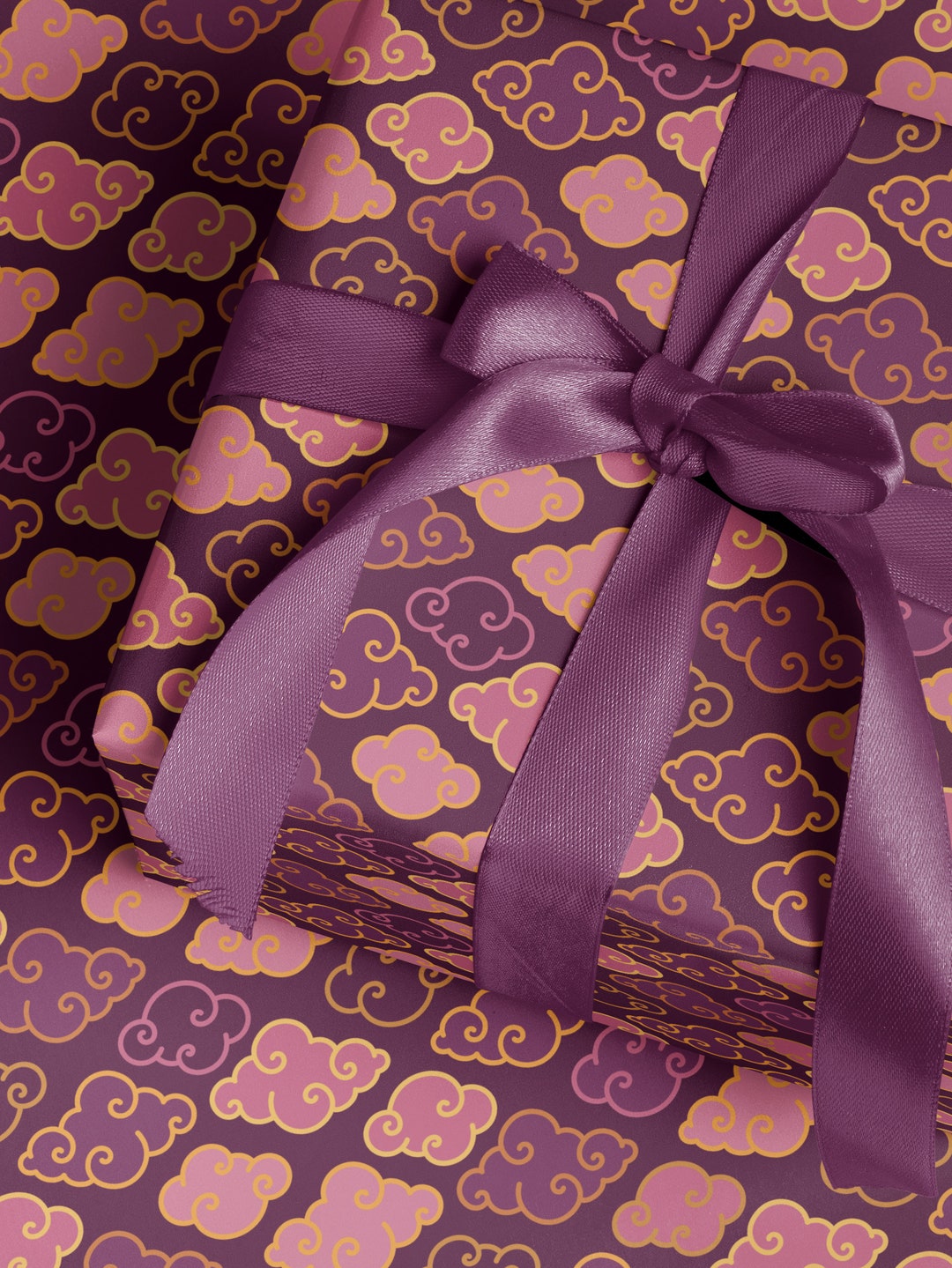 Pink Wrapping Paper Girl Gift Wrap Clouds Gift Wrap Baby Shower Gift ...