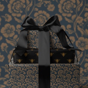 Floral Gift Wrap Blue Wrapping Paper Gift Wrap Mom Vintage Wrapping ...