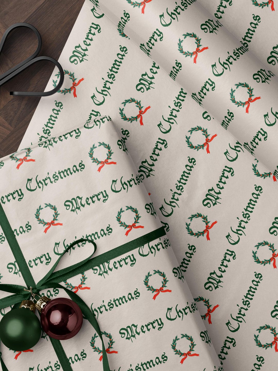 Nostalgic Christmas Wrapping Paper Merry Christmas Gift Wrap Paper ...