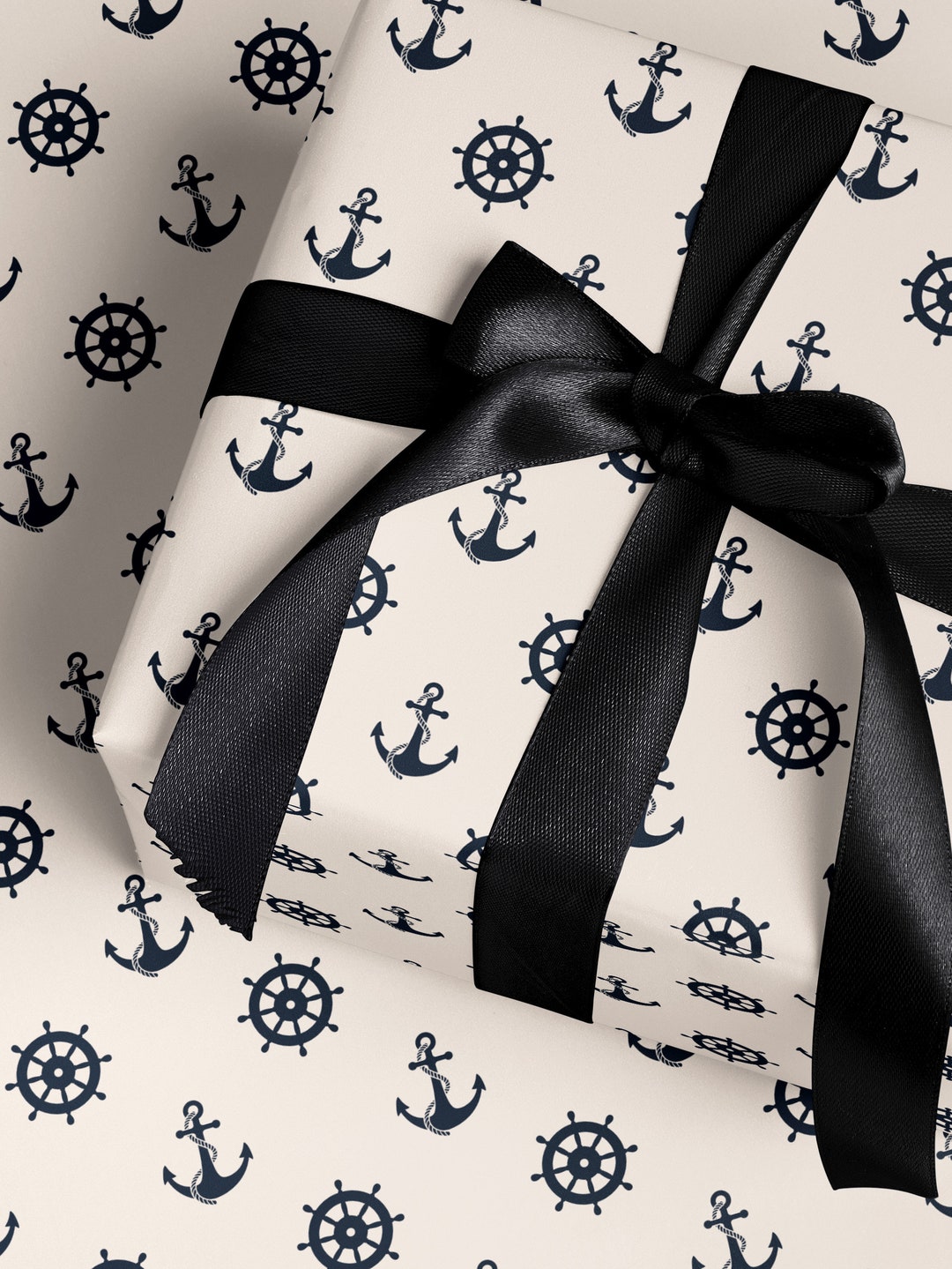 Boating Gift Wrap Paper Roll Sailboat Print Wrapping Paper Coastal ...