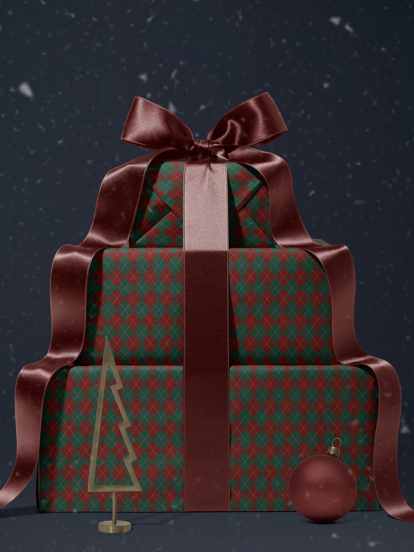 Christmas Present Wrapping Paper Red and Green Paper Holiday Gift Wrap ...