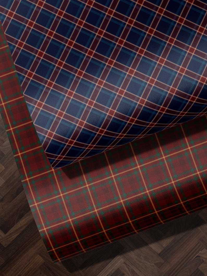 Classic Christmas Plaid Wrapping Paper Holiday Gift Wrap - Etsy