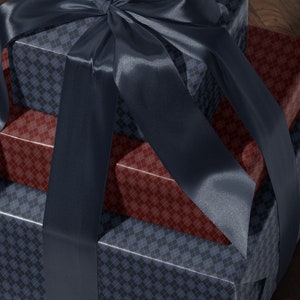 Blue Gift Wrap Roll Plaid Wrapping Paper Christmas Gift Wrap Paper ...