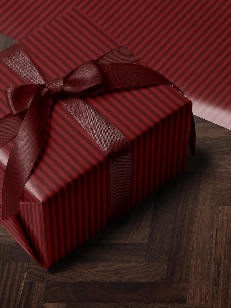 Red Stripe Wrapping Paper Roll Gift Wrap Wedding Wrapping Paper Print ...