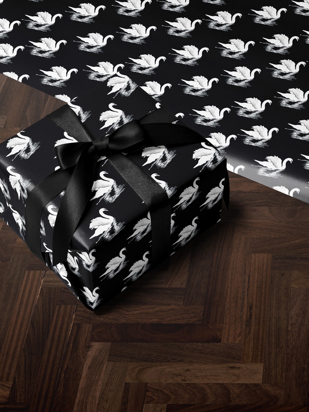 Swan Gift Wrap Roll Wrapping Paper Christmas Holiday Gift Wrap ...