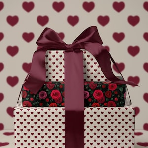 Heart Wrapping Paper Valentine Gift Wrap Love Gift Wrap Cute Gift Wrap ...