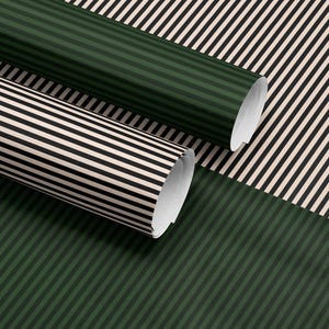 Evergreen Striped Wrapping Paper Holiday Gift Wrap Christmas Party Gift ...