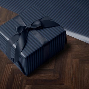 Blue Stripe Gift Wrap Blue Wrapping Paper Christmas Party Gift Idea ...