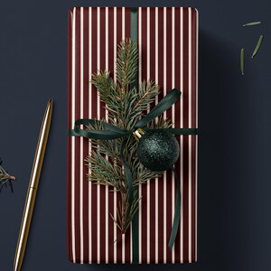 Red Striped Wrapping Paper Holiday Gift Wrap Christmas Gift Wrap ...
