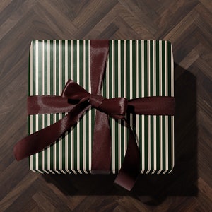 Striped Wrapping Paper Holiday Gift Wrap Green Gift Wrap Elegant ...