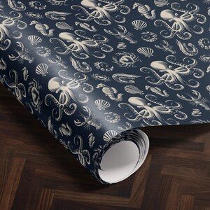 Octopus Gift Wrapping Paper Ocean Life Art Underwater Print Wrapping ...
