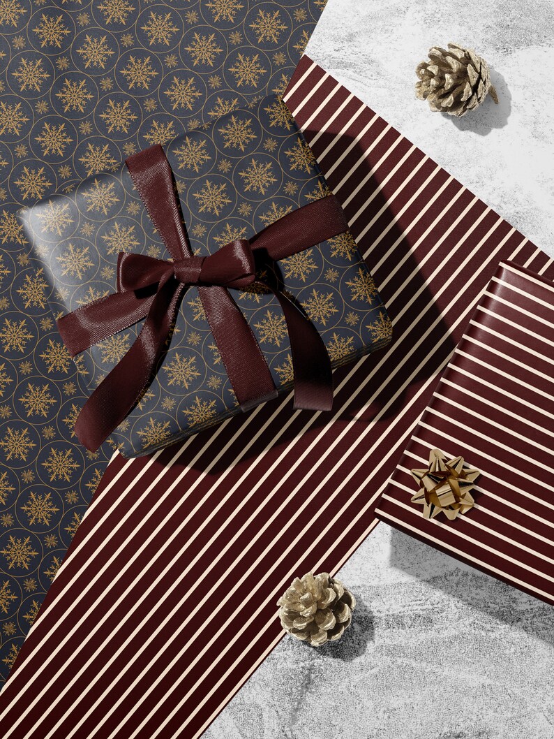 Snowflake Wrapping Paper Holiday Gift Wrap Snowflake Gift Wrap Elegant ...
