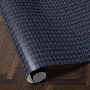 Blue Gift Wrap Roll Plaid Wrapping Paper Christmas Gift Wrap Paper ...